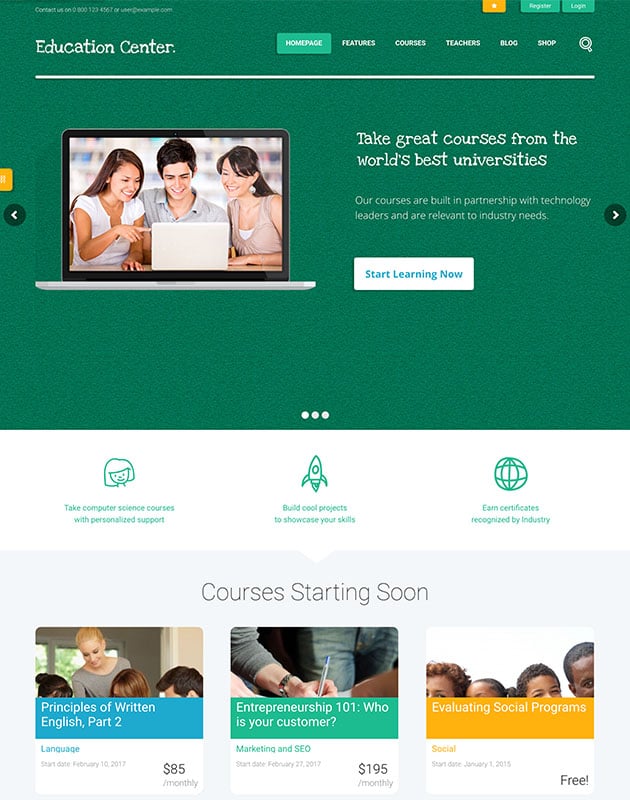 Education Center WordPress Theme - WP Servis