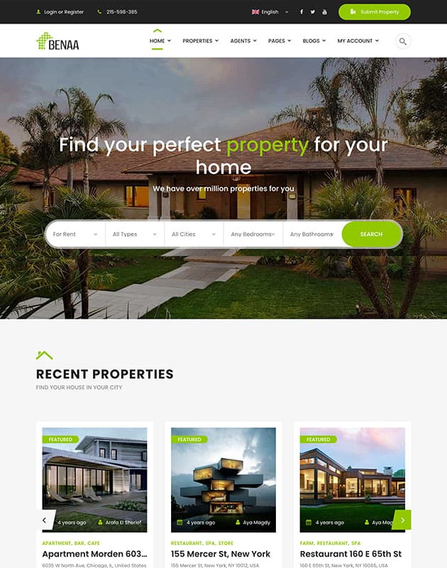 Benaa WordPress Theme - WP Servis