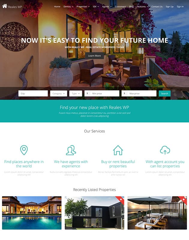 Reales WordPress Theme - WP Servis
