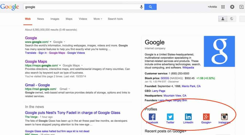 How to Add Social Media Links to Google Search Profile? - WP Servis