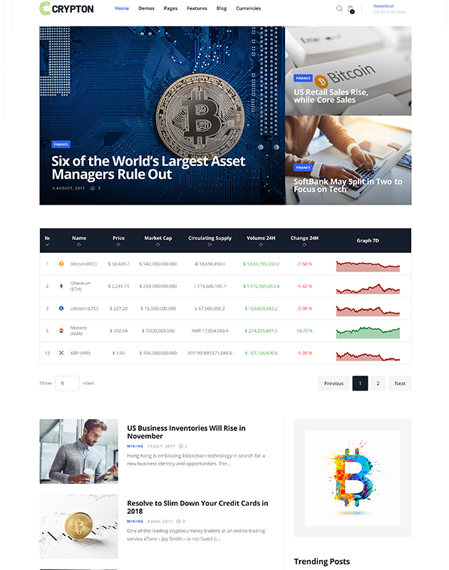 Cryptocurrency Themes - WP Servis