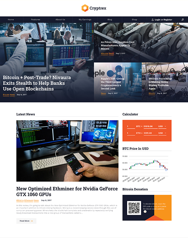 XPEXCoin WordPress Theme - WP Servis