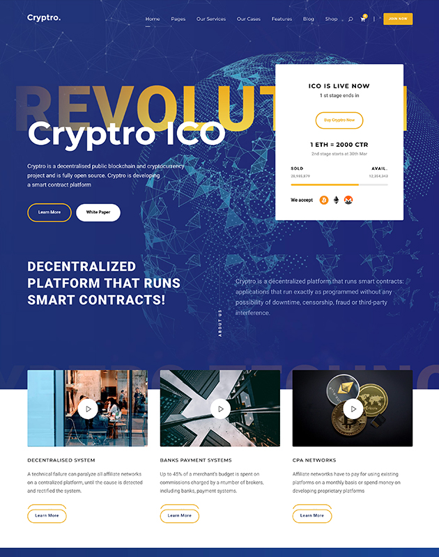 Cryptocurrency Themes - WP Servis