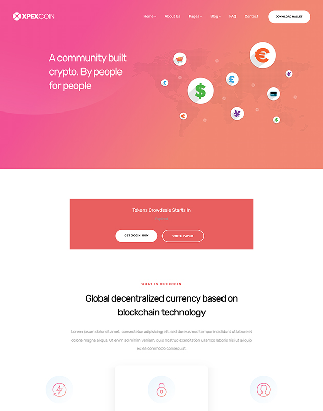 XPEXCoin WordPress Theme - WP Servis