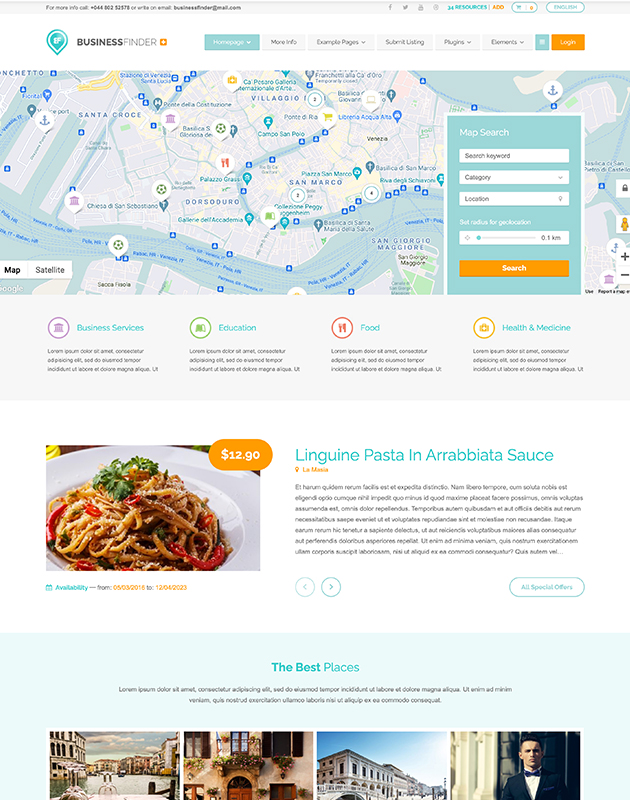 Business Finder WordPress Theme - WP Servis