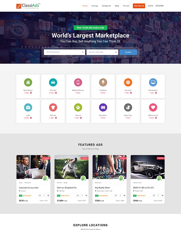 Classiads WordPress Theme - WP Servis