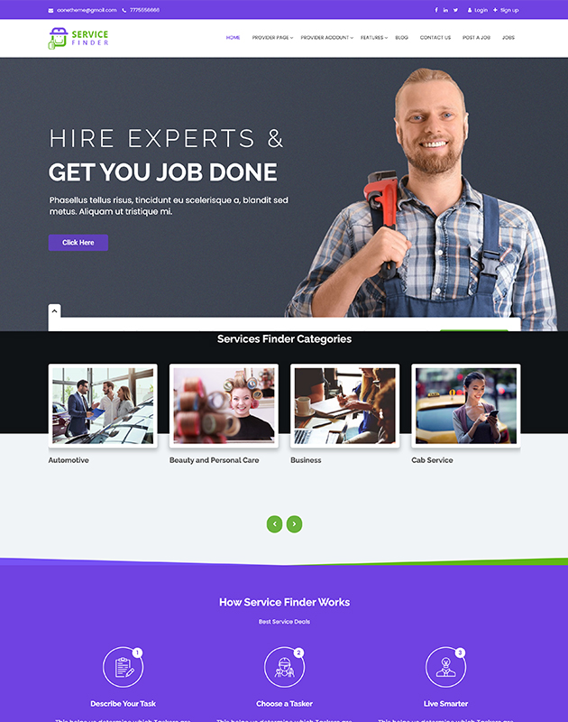 Service Finder WordPress Theme - WP Servis